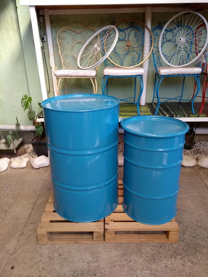 TAMBOR 100 LTS METAL 50 X 75 CMS AZUL CLARO - MC LOCAÇÕES