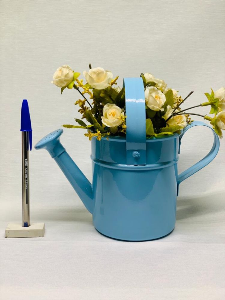 REGADOR METAL QUEBEC, TAM MEDIO, AZUL, 21 X 19 CMS - MC LOCAÇÕES