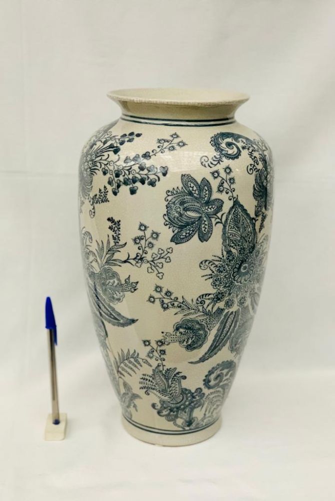 VASO MING CERAMICA CHINESA FLORES AZUIS , TAM. GRANDE 20 X 38 CMS - MC ...